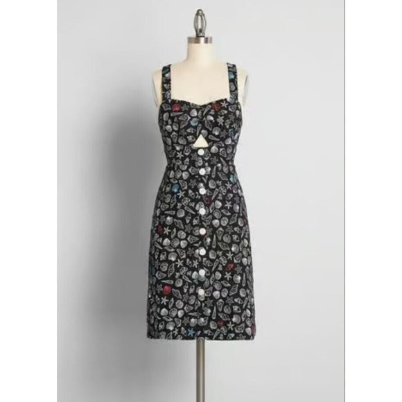 Modcloth | Dresses | New Modcloth Fit Flare Cut Out Linen Bld ...